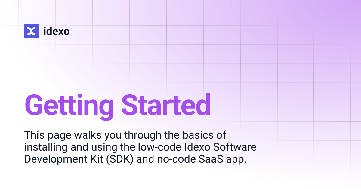 Getting Started | idexo