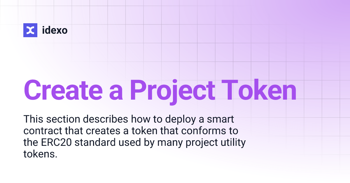 Create a Project Token | idexo